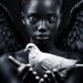 Black Angel With Dove, African Woman Art, Image of Black Angel,african ...