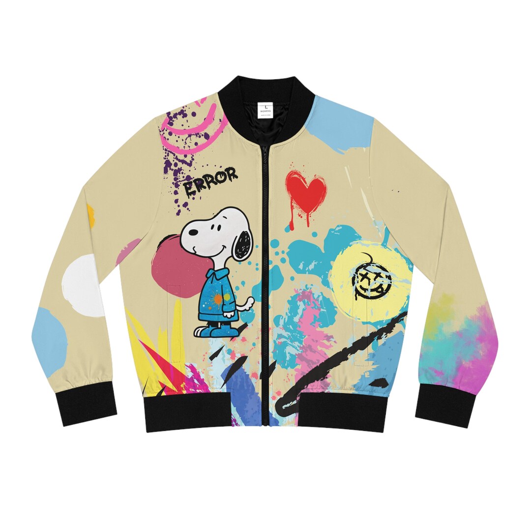 Charlie Brown Women's Bomber Jacket, Peanuts Fan Apparel, Cartoon ...