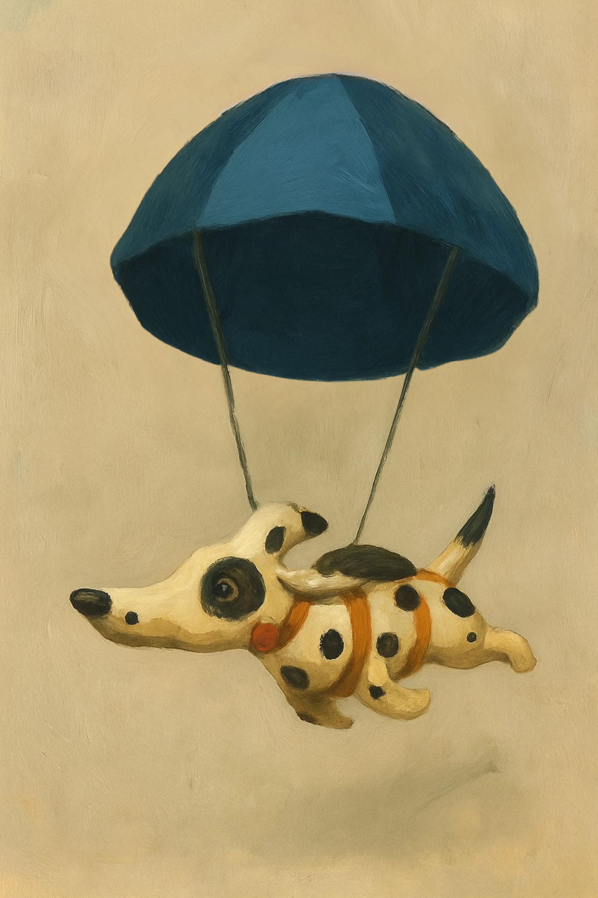 Flying Dog Art Print: Parachute Puppy Nursery Decor (digital Download ...