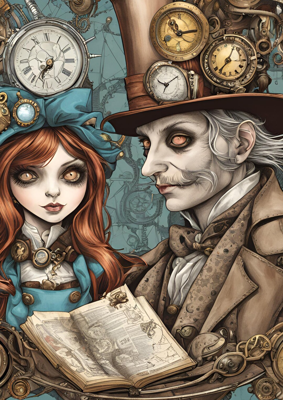 10 Super Cute Alice and Crazy Hatman Coloring Book by Liliboo - Etsy