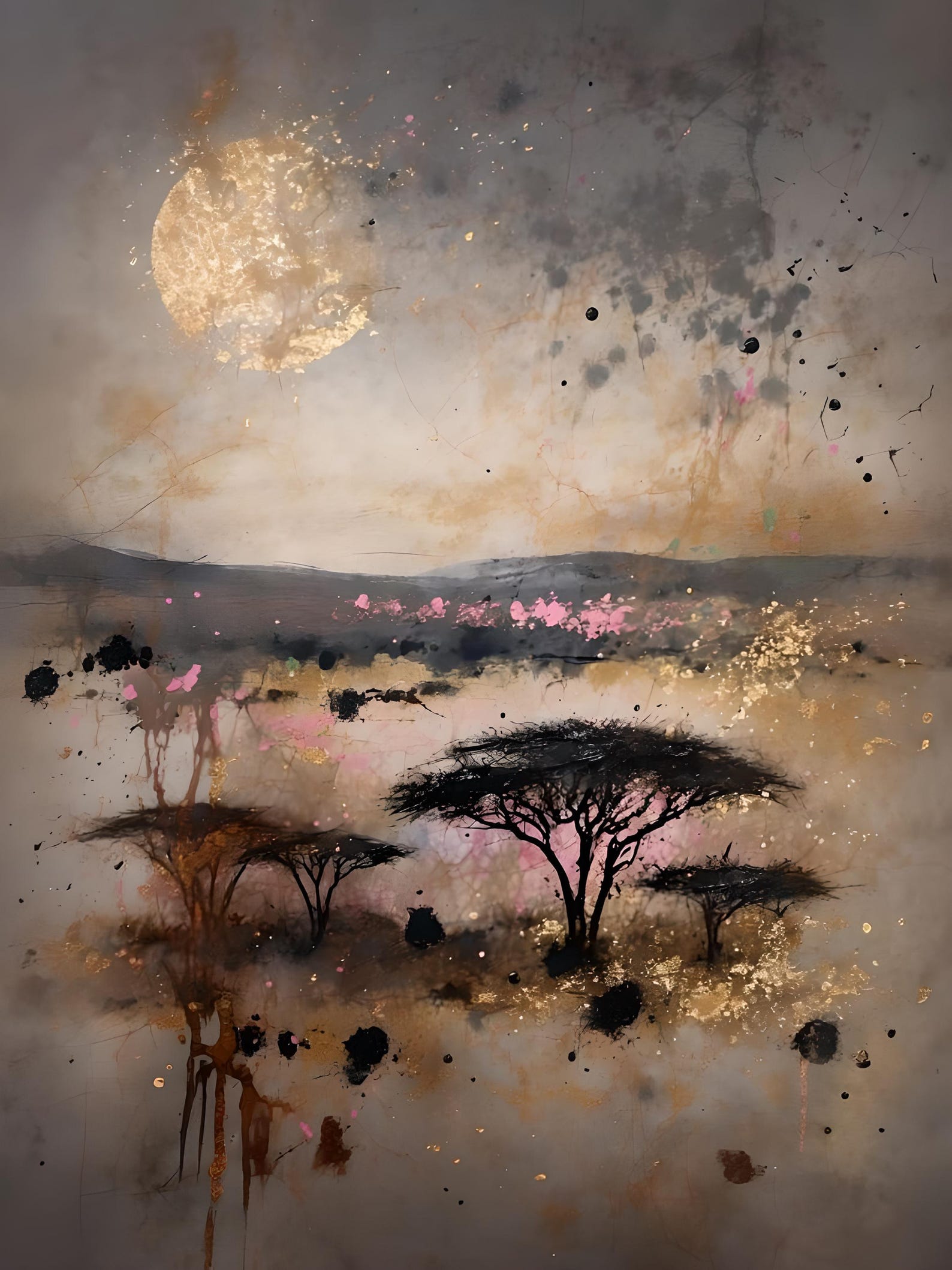 Serengeti Dreams | Moonlit African Savanna | Evocative Landscape Art ...