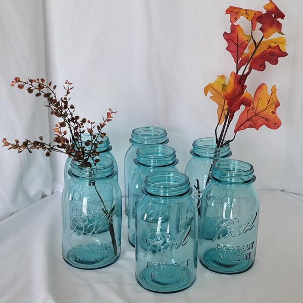 Mason Jar Blue - Etsy