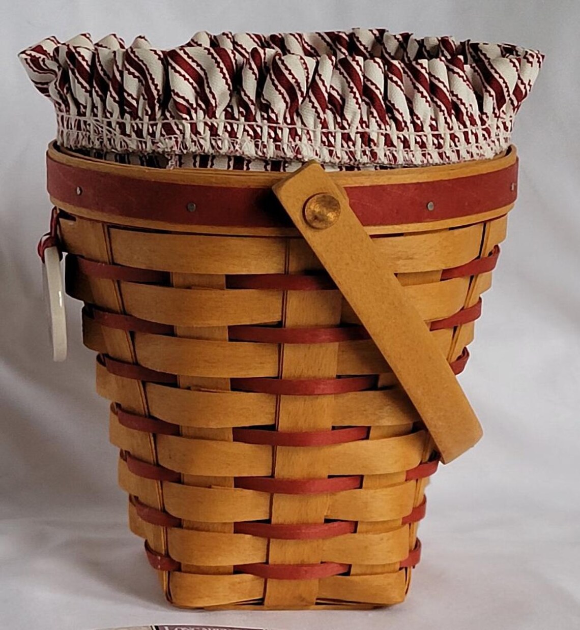 Longaberger Basket 1996 Sweetheart Bouquet Basket Stand up Ruffle Red ...