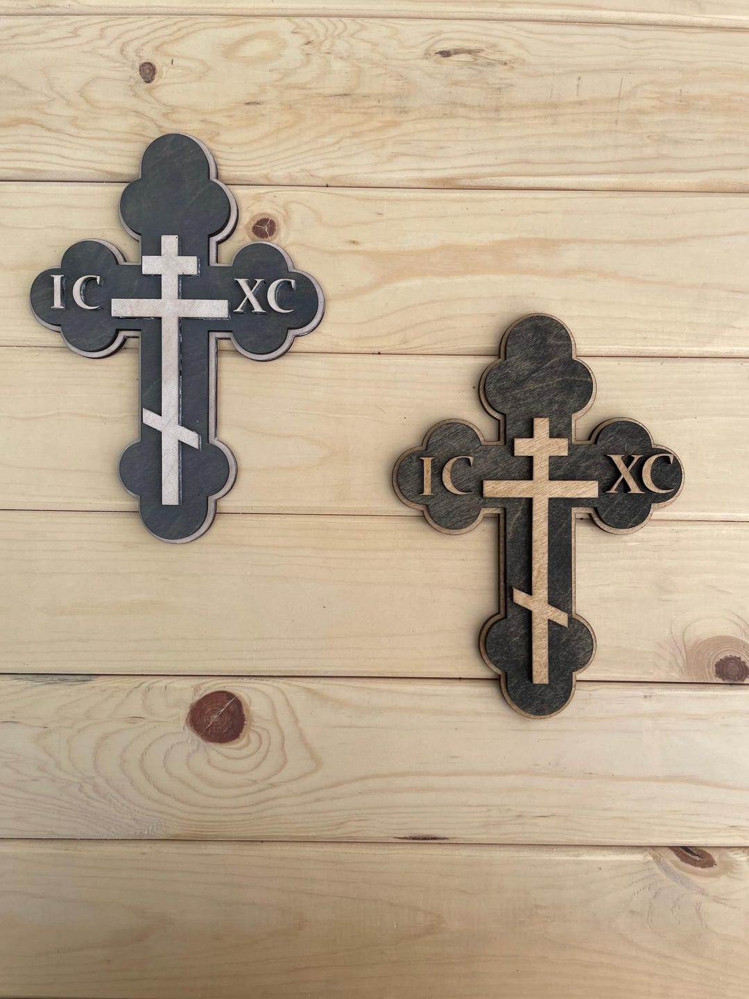Orthodox Budded Wall Cross: Laser-cut Birch, Three Colors - Etsy