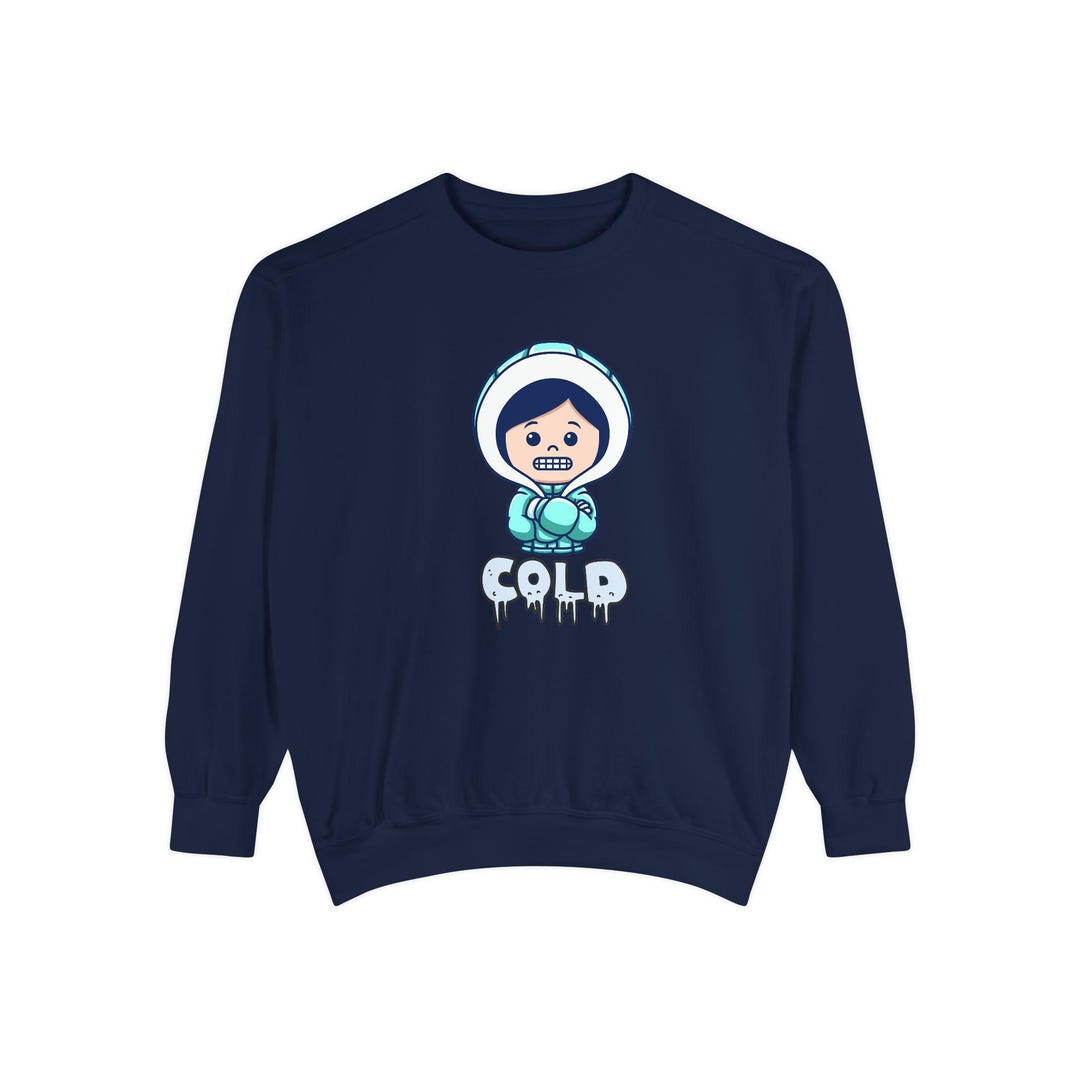 Freezing Girl Graphic, Cold Sweatshirt, Winter Snow Woman Jumper, Cold ...