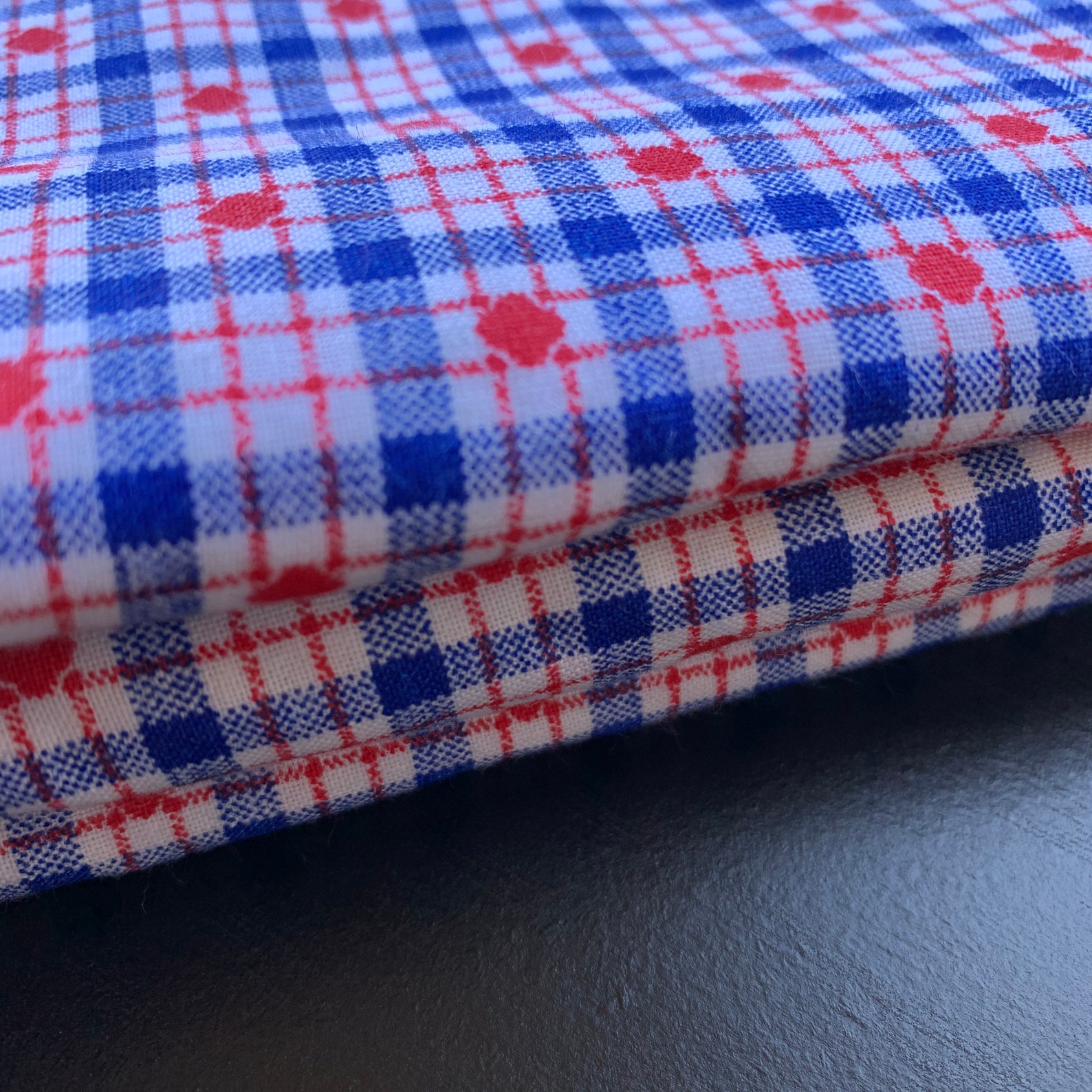 Red White & Blue Check Cotton Fabric | Etsy