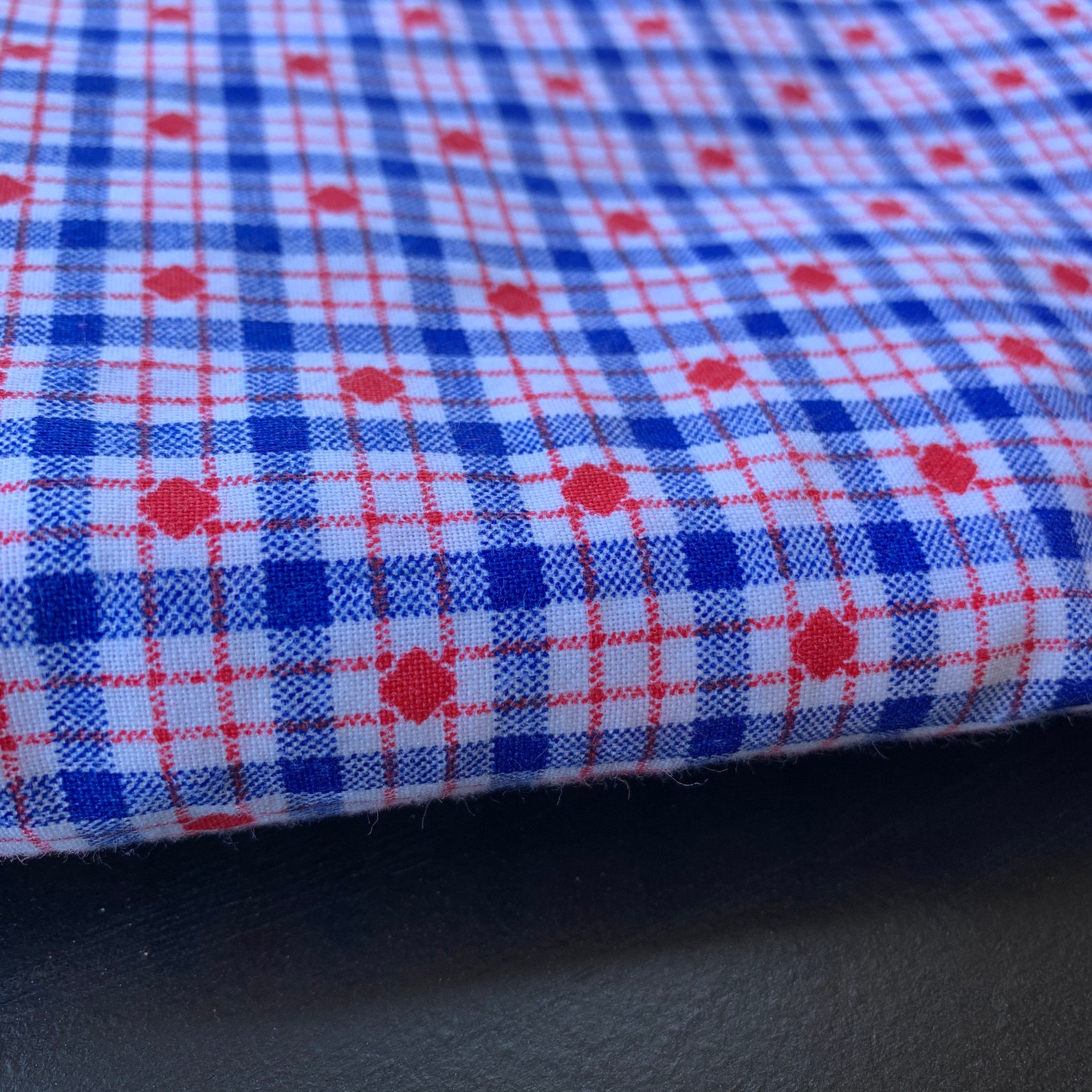 Red White & Blue Check Cotton Fabric | Etsy
