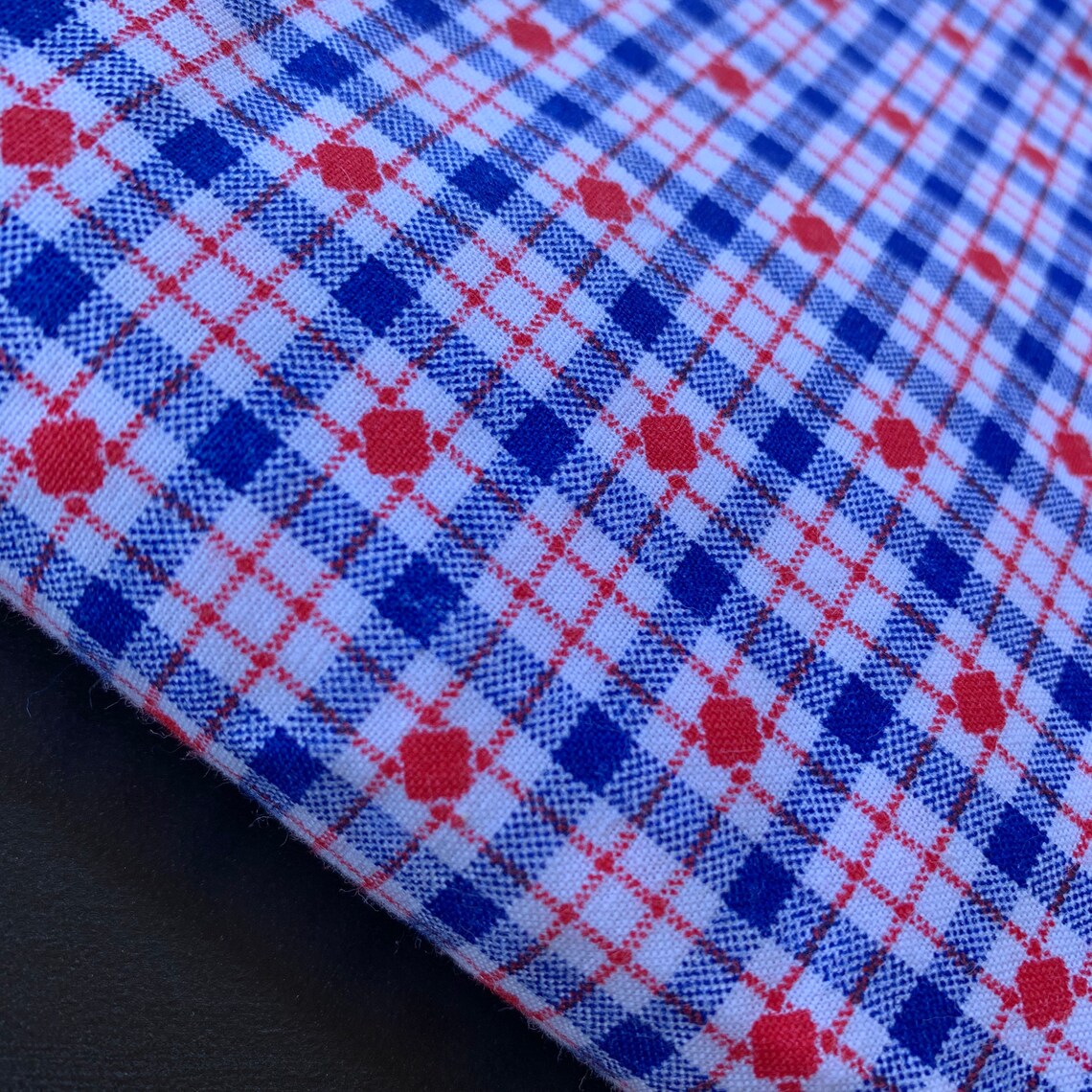 Red White & Blue Check Cotton Fabric | Etsy