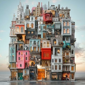 Vibrant Urban Mosaic - Dreamscape Digital, Artful Downloads, Digital ...