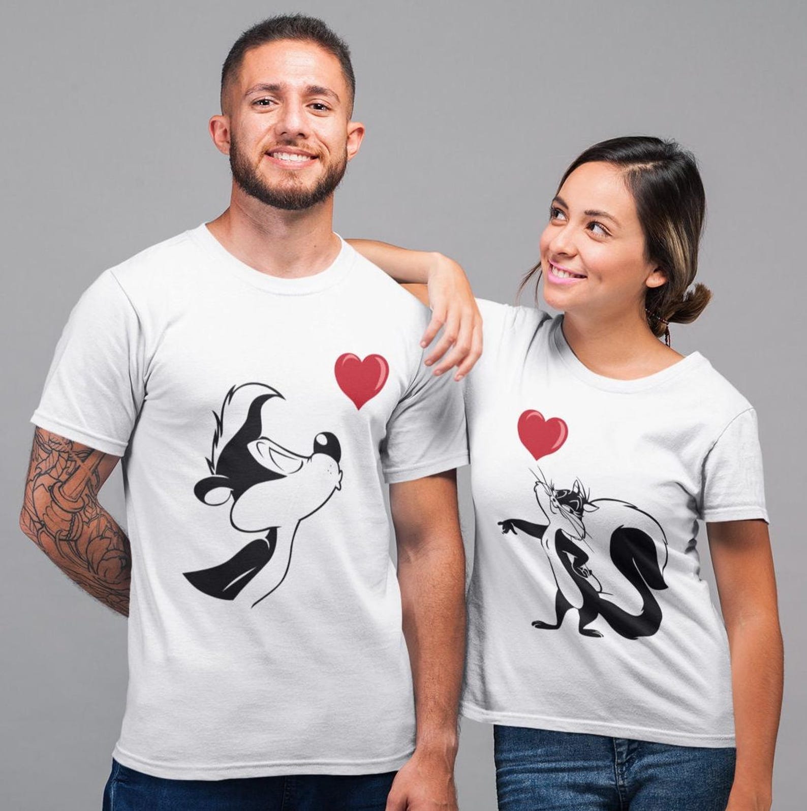 Fun Pepe Le Pew and Penelope Kitty Couples T-shirts, Perfect Match. - Etsy