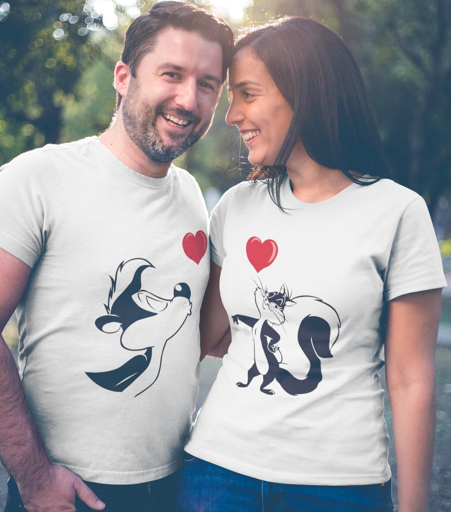 Fun Pepe Le Pew and Penelope Kitty Couples T-shirts, Perfect Match. - Etsy