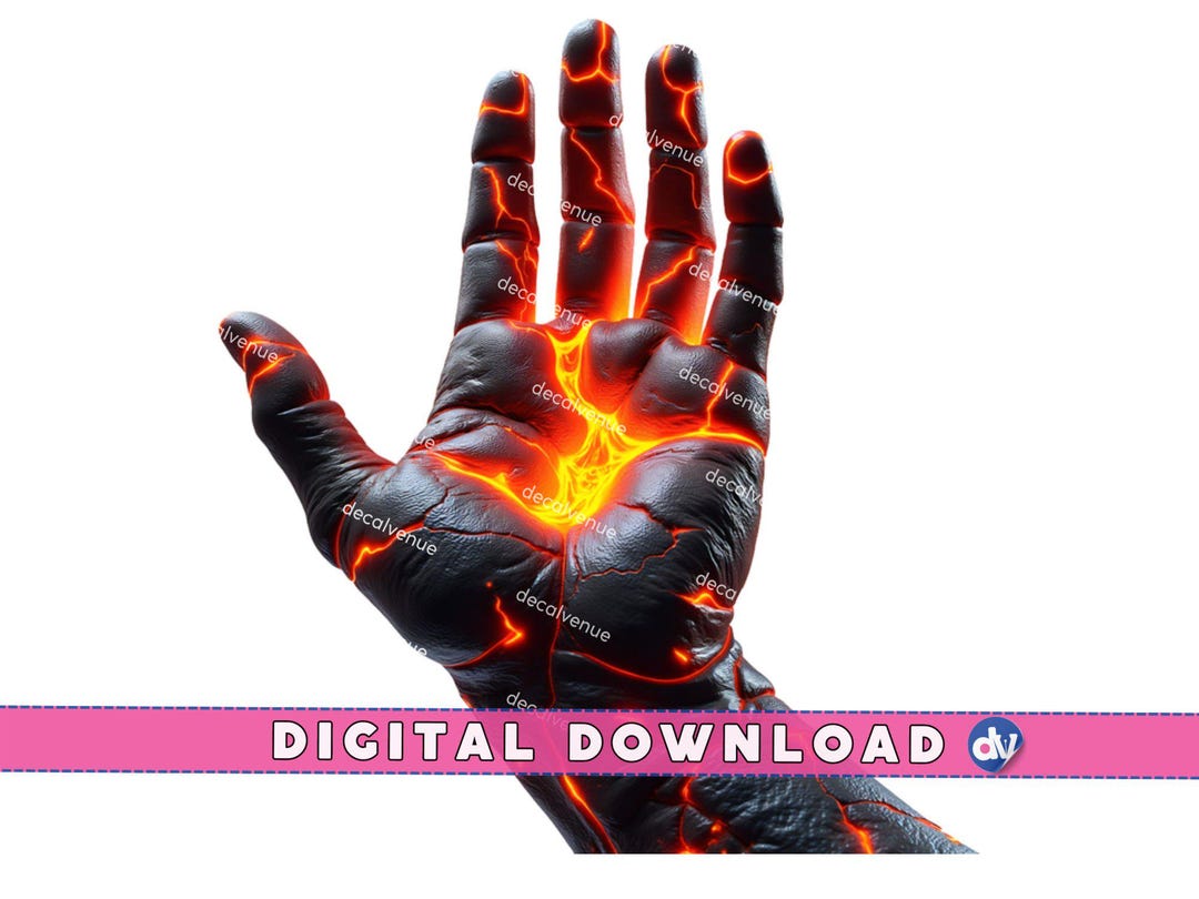 Molten Lava Human Hand PNG Digital Download Clipart Printable Art Dtg ...