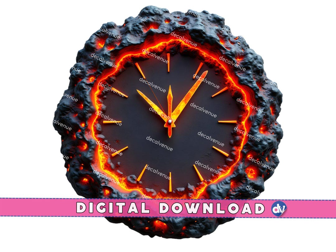 Molten Lava Clock PNG: Sublimation Design (digital Download) - Etsy