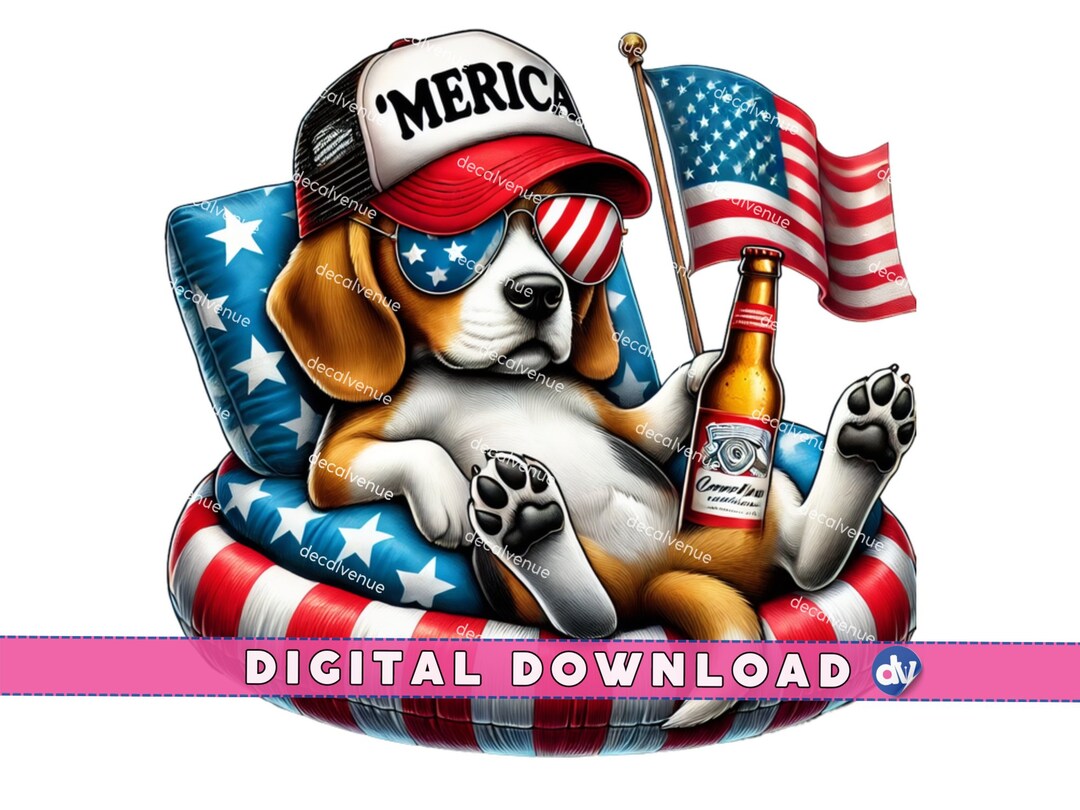 Beagle Dog American Flag Float Merica PNG Digital Download Clipart ...