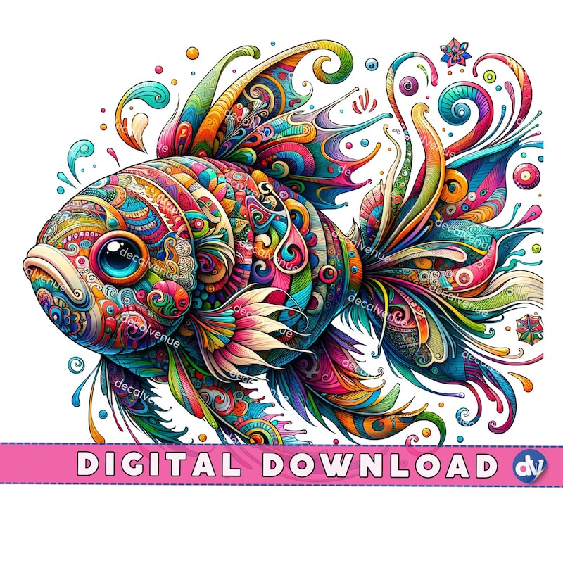 Colorful Fish Art - Etsy