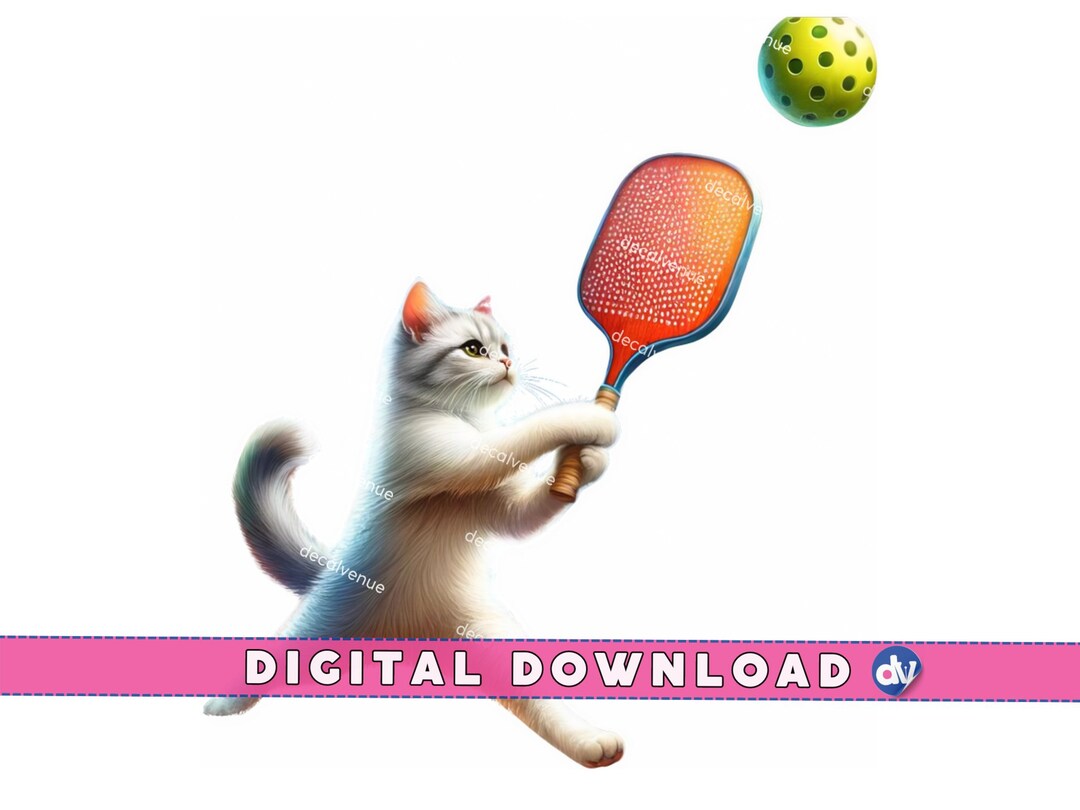 Cat Playing Pickleball Clipart – Pet Lover PNG (digital Download) - Etsy
