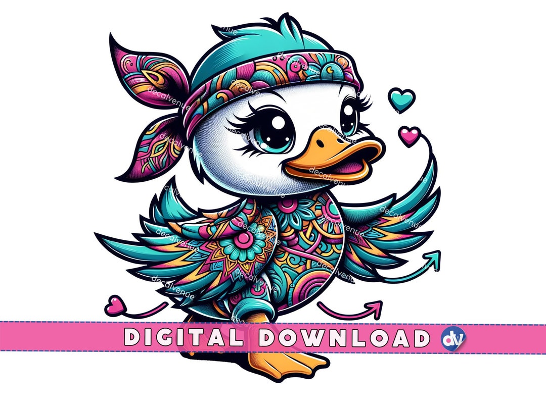 Psychedelic Duck Art: Colorful PNG Illustration (digital Download) - Etsy