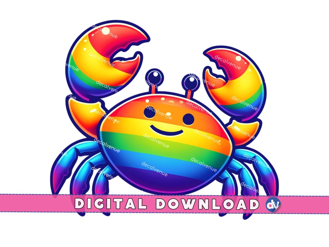 Rainbow Crab Clipart – Pride Sea Creature PNG (digital Download) - Etsy