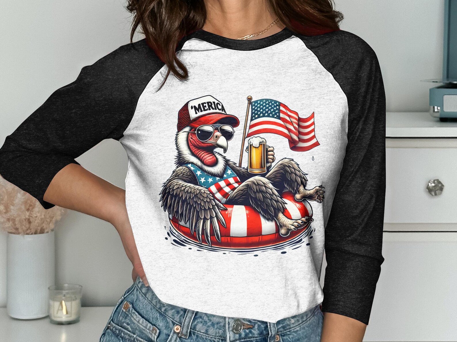 Patriotic Condor Clipart - American Flag Float, Sublimation Design ...