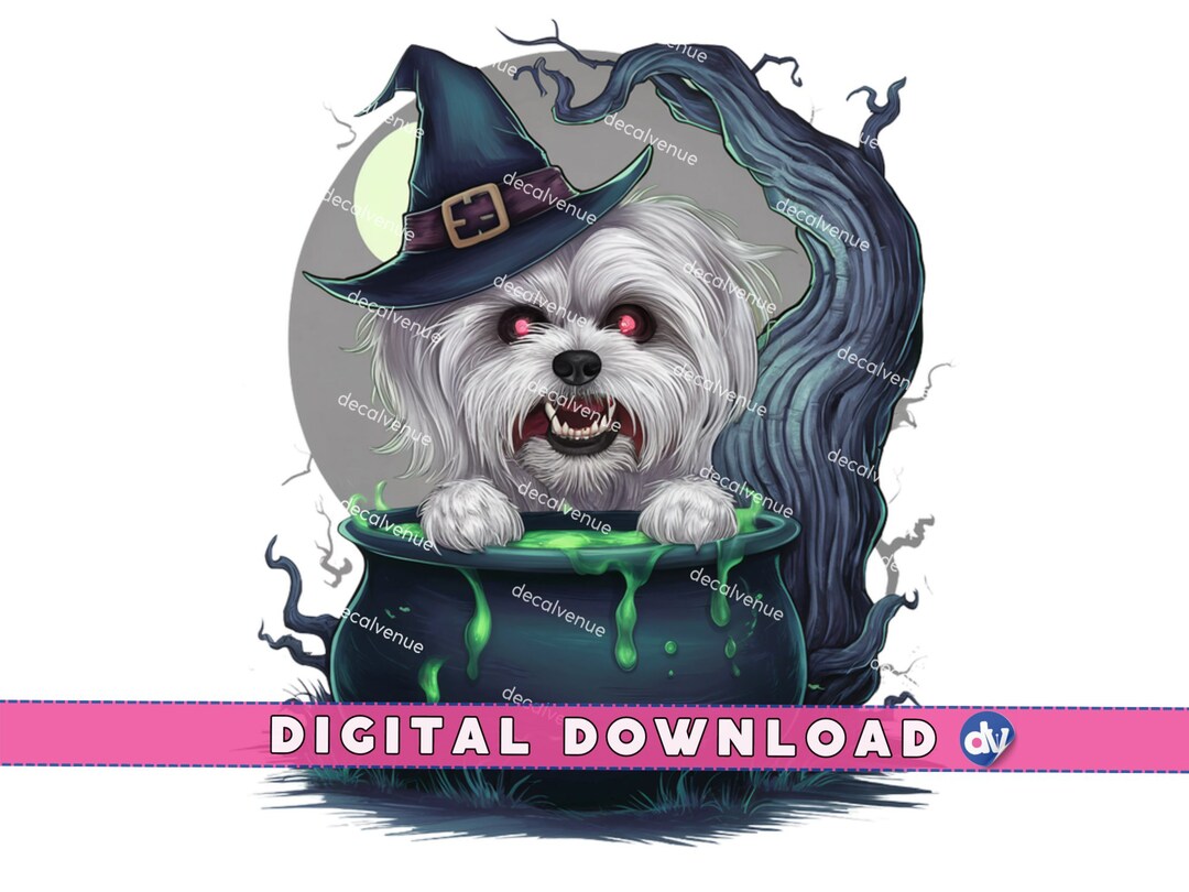Scary Maltese Dog in Cauldron Halloween PNG (digital Download) - Etsy