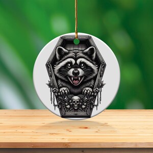 Scary Raccoon in Coffin Halloween PNG Digital Download Clipart ...