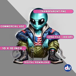 Patriotic Leather Alien Aviator Sunglasses PNG Digital Download Clipart ...