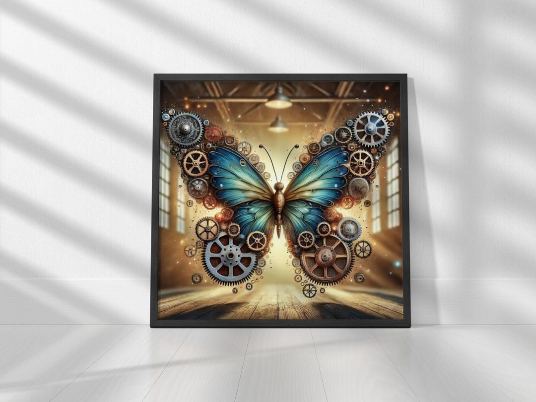 Mechanical Butterfly - Wings of Gears and Cogs Printable Art Digital ...