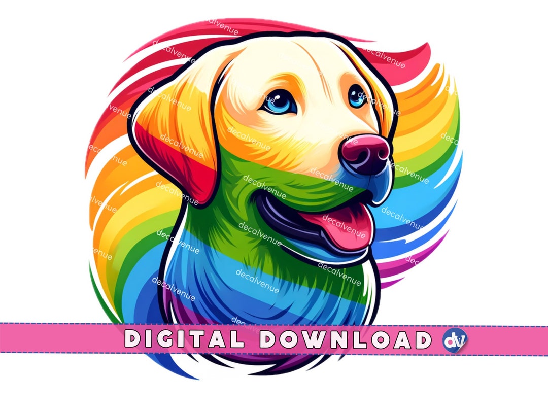 Rainbow Labrador Retriever PNG – Pride Dog Art Print (digital Download ...