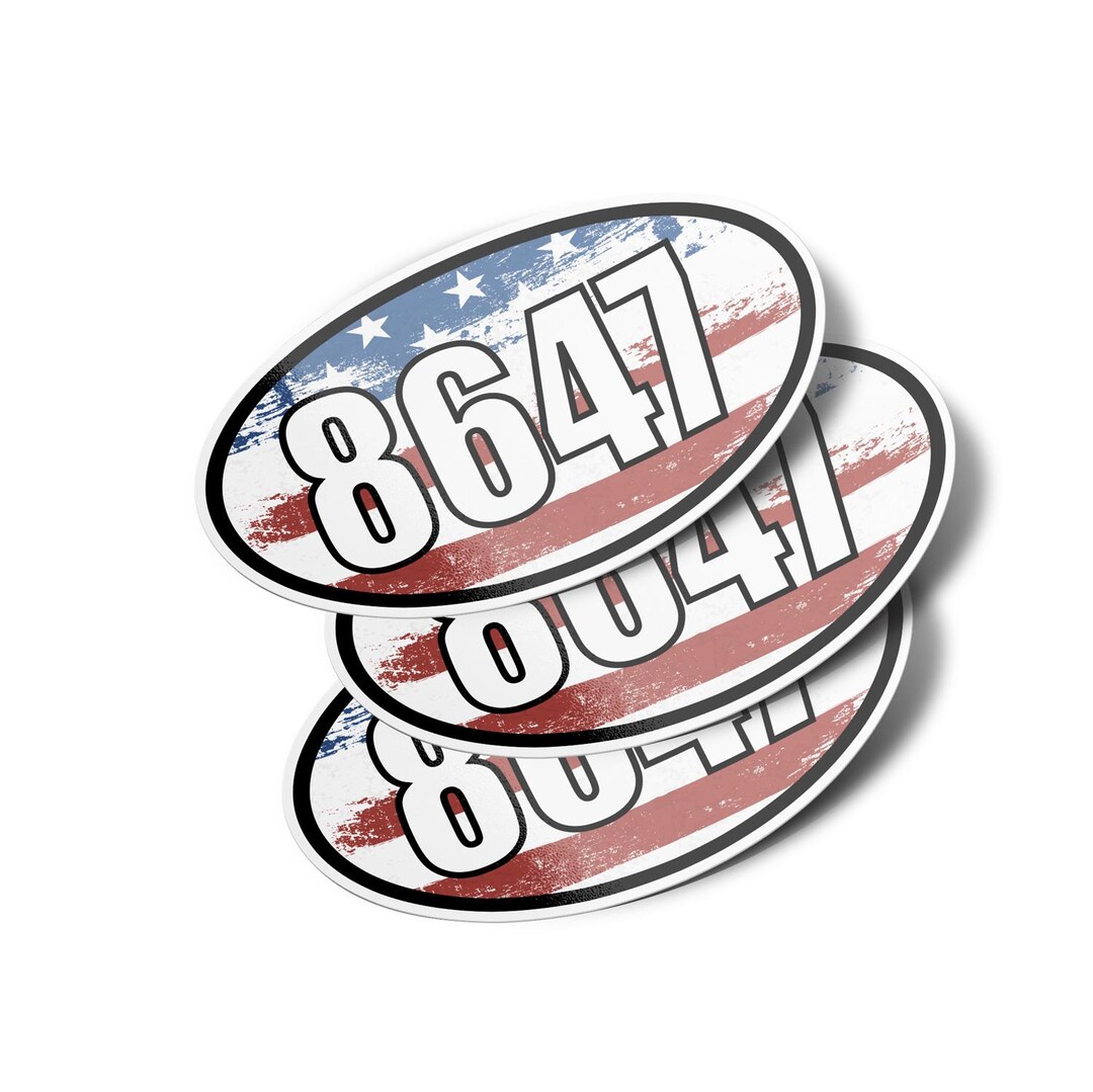 8647 USA Vinyl Bumper Stickers Decals (3 Pack) American Flag Design - Etsy