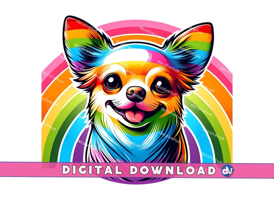 Rainbow Chihuahua Pride Art: Colorful Dog PNG (digital Download) - Etsy