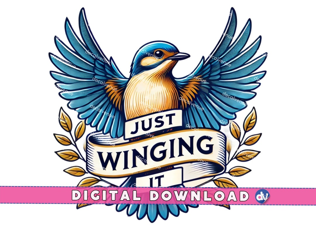 Bird Just Winging It PNG Digital Download Clipart - Printable Art for Dtg Dtf Apparel Mugs T ...