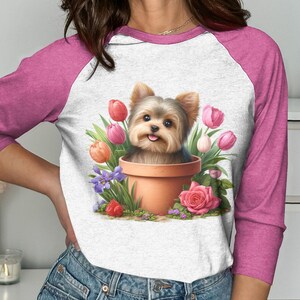 Yorkie Dog Flower Pot PNG – Floral Puppy Art (digital Download) - Etsy