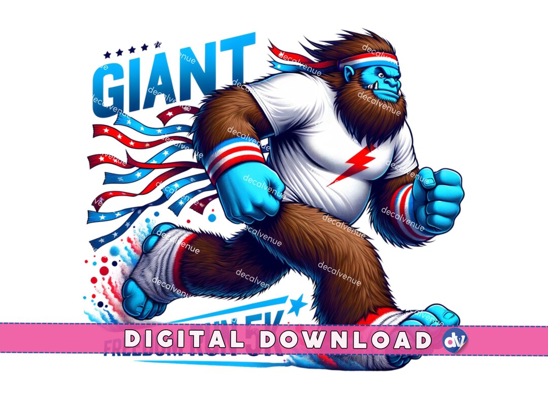 Sasquatch Freedom Run 5K PNG Digital Download Clipart - Printable Art ...
