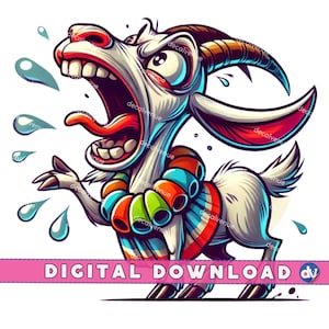 Overdramatic Goat Yelling PNG Digital Download Clipart Printable Art ...