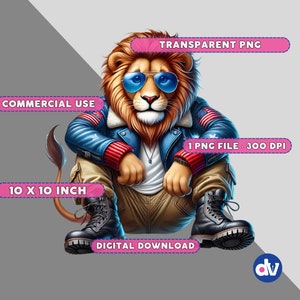 Patriotic Leather Lion Aviator Sunglasses PNG Digital Download Clipart ...