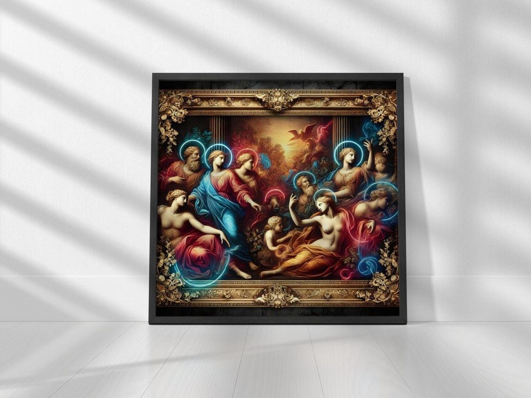 Neon Baroque - Classical Figures With Modern Neon Accents Printable Art ...