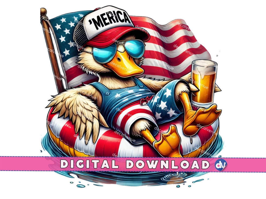 Duck American Flag Float Merica PNG Digital Download Clipart Printable ...