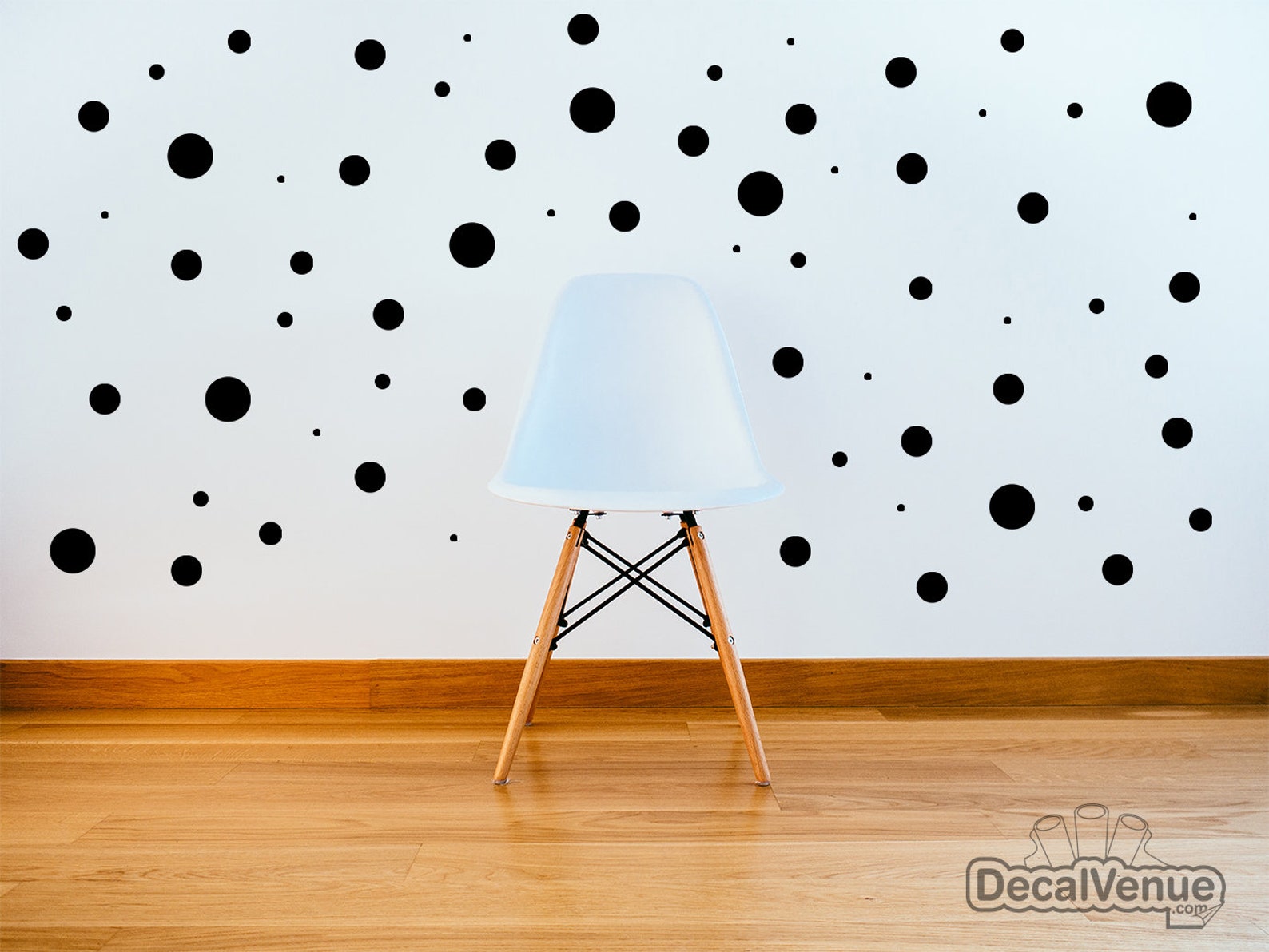 Set of 100 BLACK Vinyl Polka Dot Wall Decals Circles - Etsy