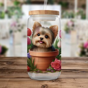 Yorkie Dog Flower Pot PNG – Floral Puppy Art (digital Download) - Etsy