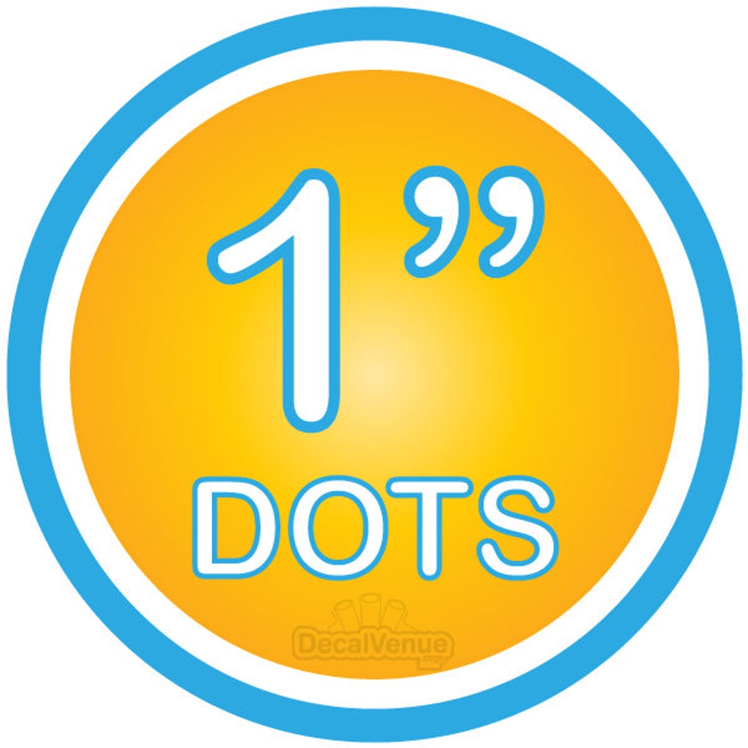 1 Inch Polka Dot Circles Wall Decals - Choose Colors - Mix and Match ...