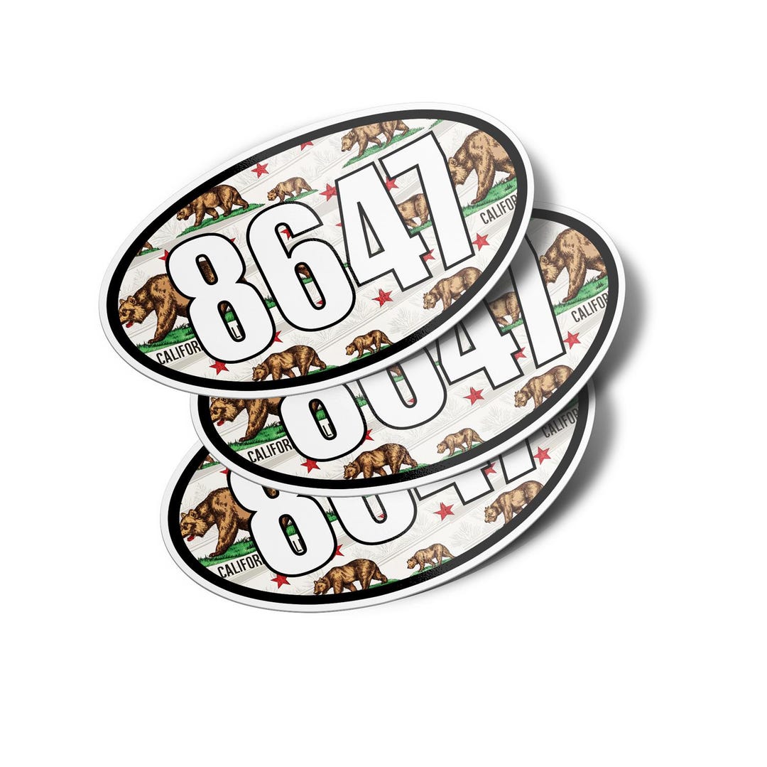 8647 Vinyl Bumper Stickers Decals (3 Pack) California State Flag Design ...