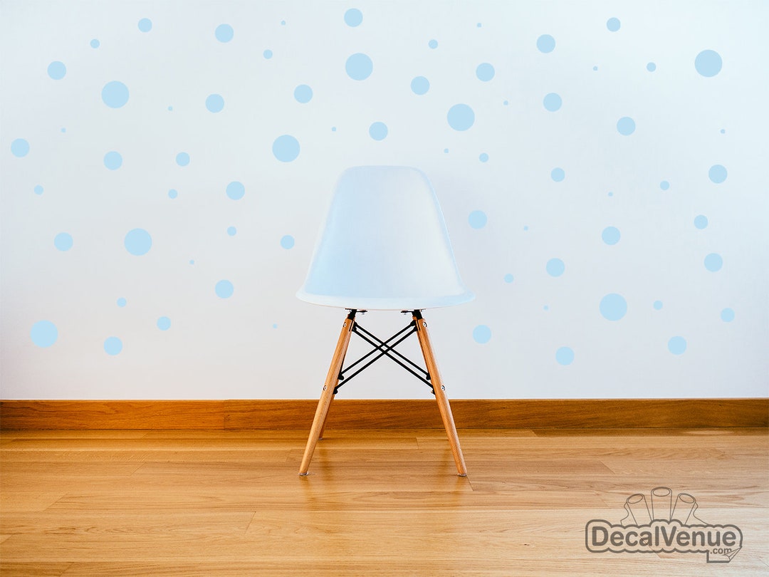 Baby Blue Polka Dot Wall Decals: Nursery Decor Stickers (set of 100) - Etsy