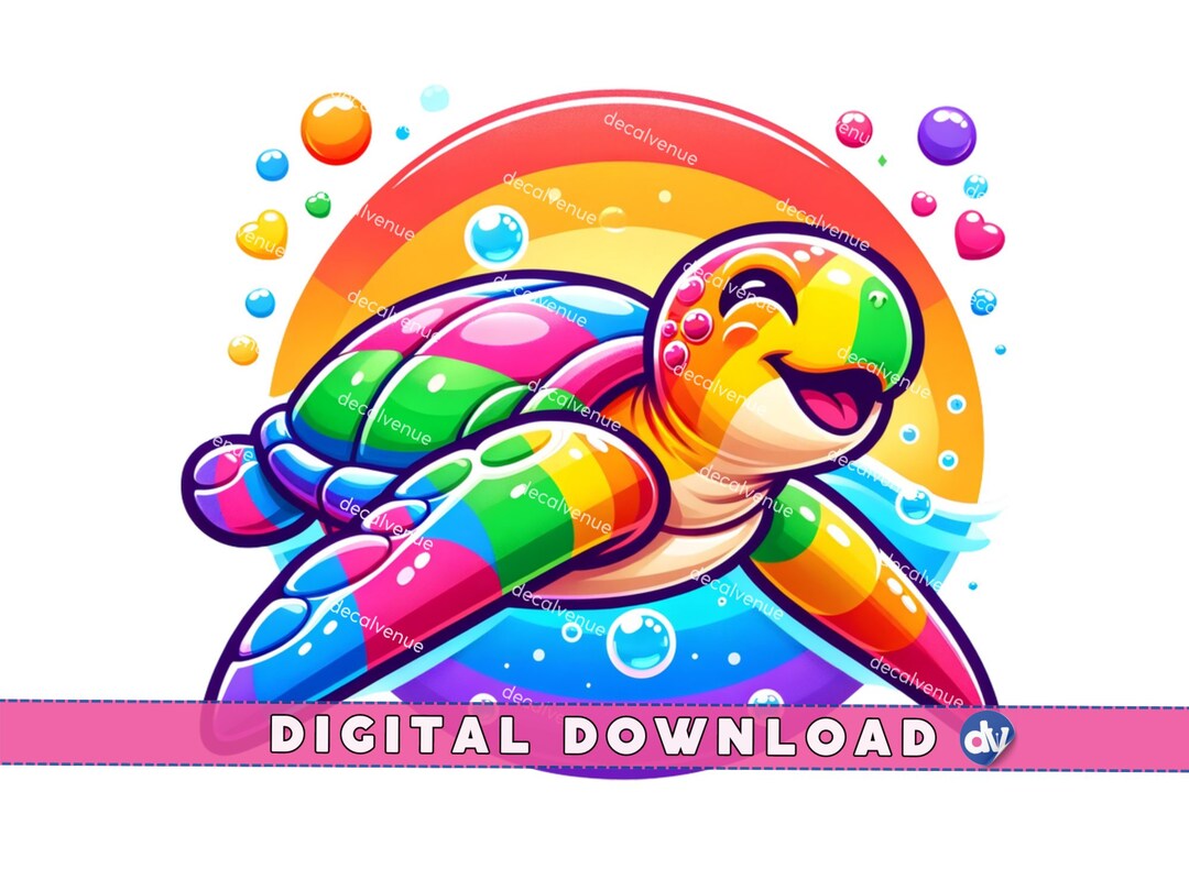 Rainbow Sea Turtle PNG Clipart: Pride Art (digital Download) - Etsy