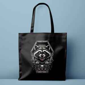 Scary Raccoon in Coffin Halloween PNG Digital Download Clipart ...