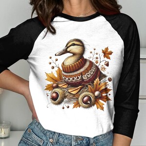 Autumn Duck in Cozy Sweater PNG Digital Download Clipart - Printable ...