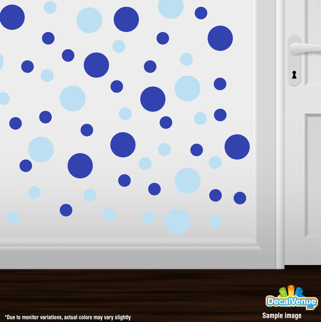 Baby Blue / Blue Vinyl Polka Dot Wall Decals Circles Stickers - Etsy