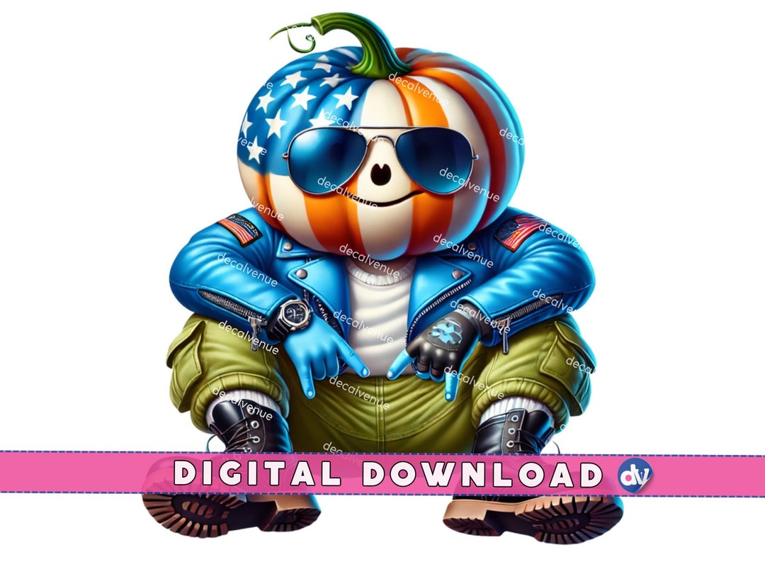 Patriotic Leather Pumpkin Head Aviator Sunglasses PNG Digital Download ...