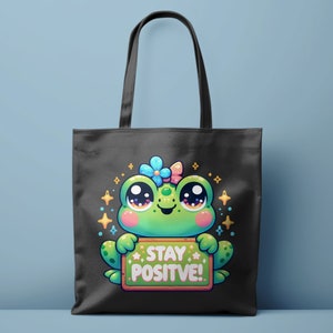 Frog Holding Stay Positive Sign PNG Digital Download Clipart ...