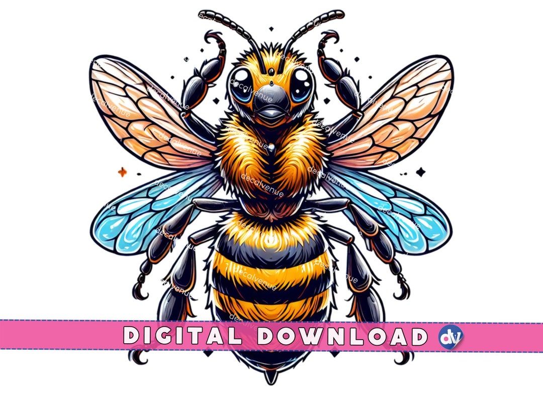 Cartoon Bumblebee PNG Clipart – Sublimation Design (digital Download ...