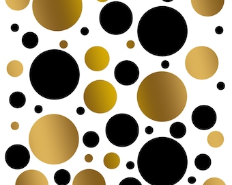 Set of 100 BLACK Vinyl Polka Dot Wall Decals Circles Stickers peel ...